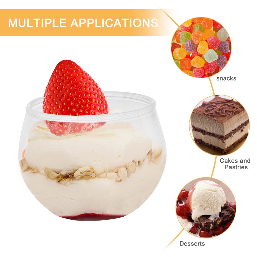 12 Pcs 75 PET Rounded Mousse Cups Multipurpose Ice... – Grandado