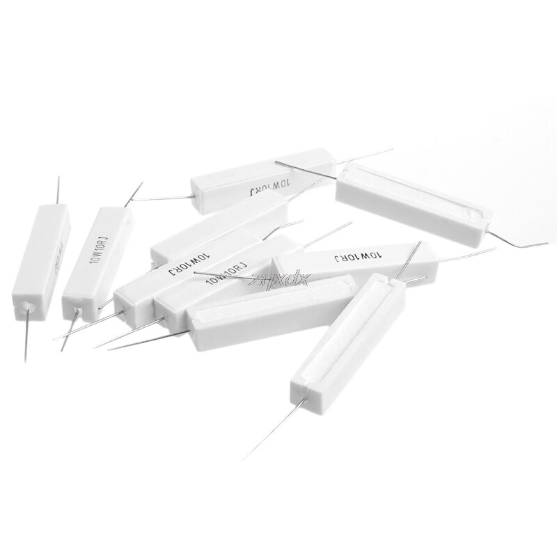 10Pcs Ceramic Resistor Cement 10 W 10 Ohm 10R 5% W... – Grandado