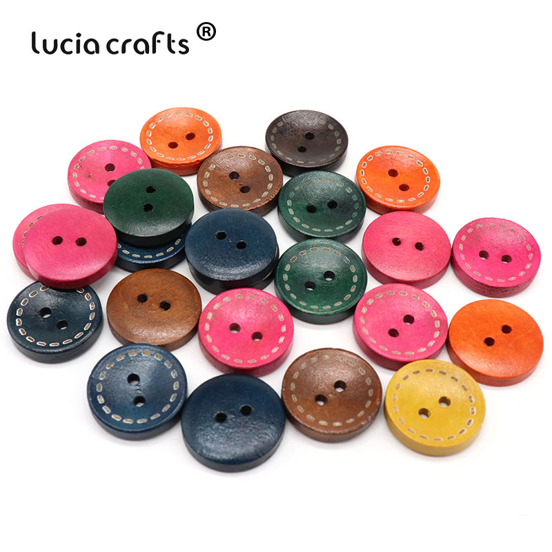 Lucia crafts 20mm Wooden Button 2-Holes Round Shap... – Vicedeal