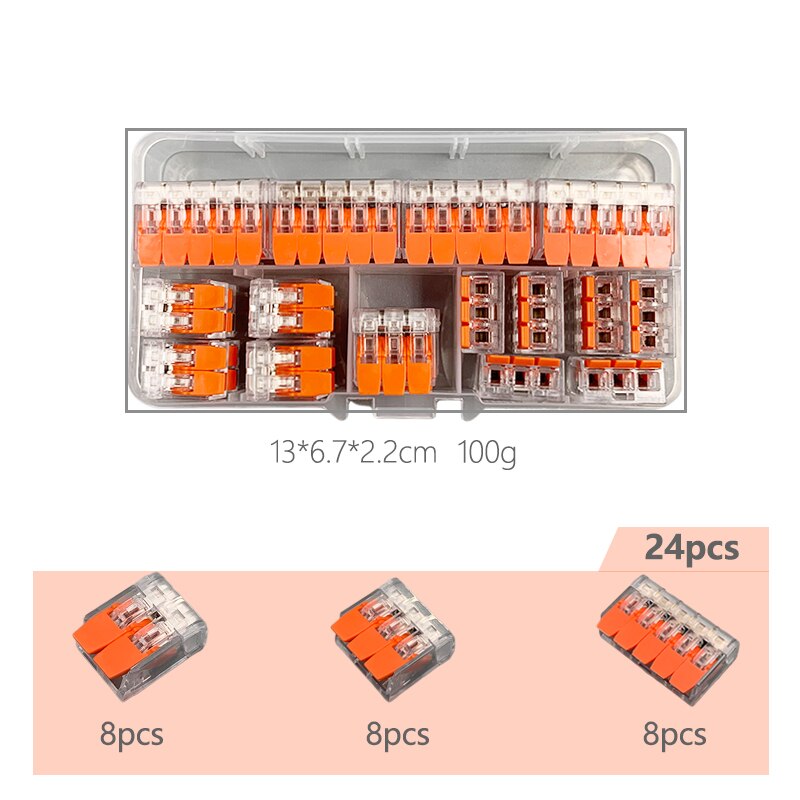 Wire Connector 24/48/72/96 PCS Orange Mini Quick C... – Grandado