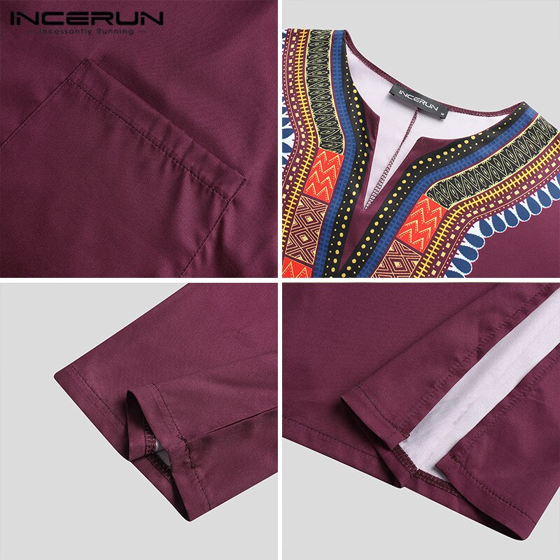 INCERUN Men Printing Muslim Kaftan Islamic Arabic ... – Grandado