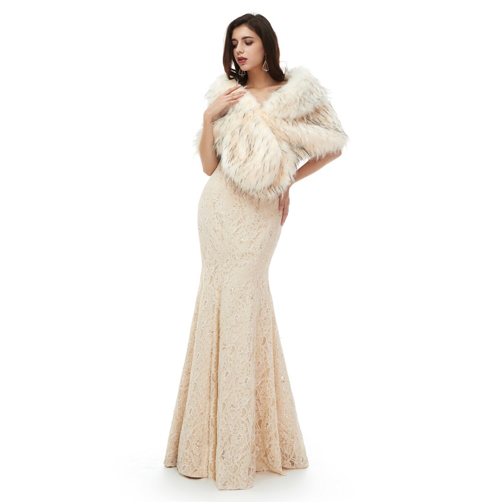 Champagne Formal Party Evening Jackets Wraps Faux ... – Grandado