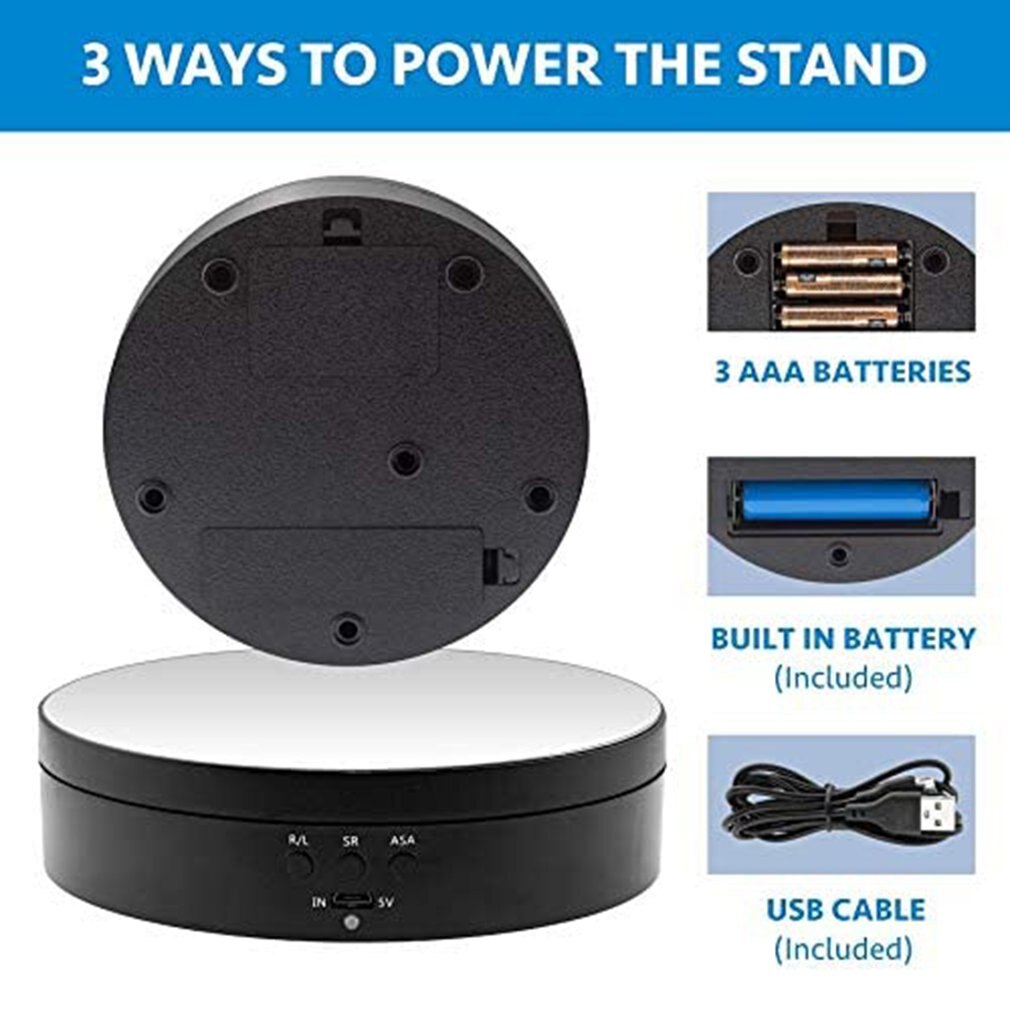 3 Speeds Electric Rotating Display Stand 360 Degre... – Grandado