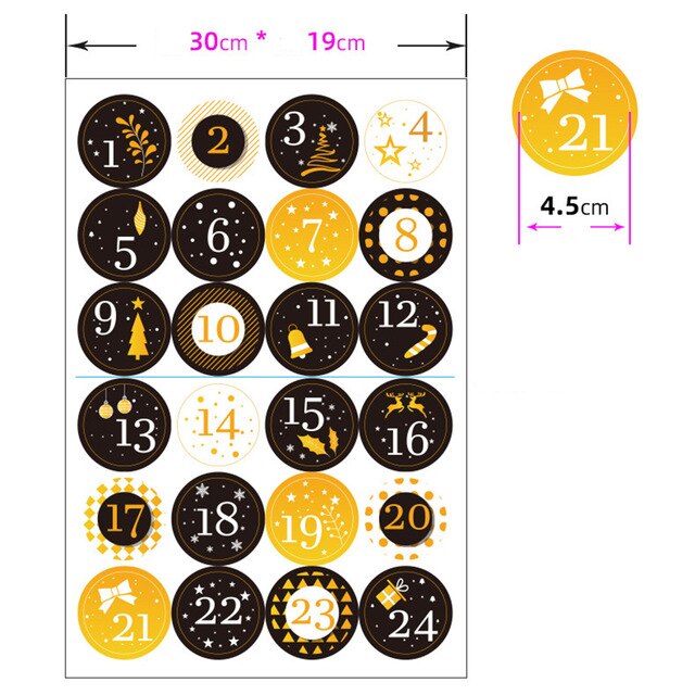 24pcs/set Merry Christmas Advent Calendar Number S... – Grandado