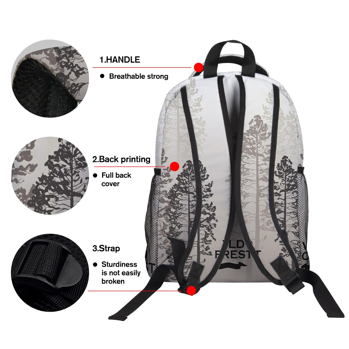 Wild Forest With White Fog Backpack College Studen... – Grandado