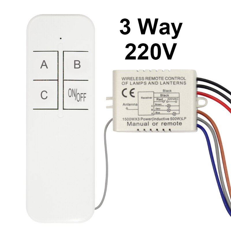 QIACHIP 1/2/3 Way ON/OFF 220V Remote Control Switc... – Grandado