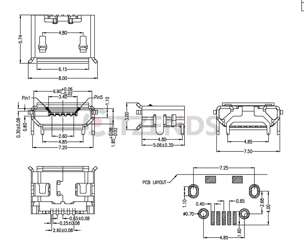10 Pcs Micro Usb 5pin Jack Port Vrouwelijke Connec... – Grandado