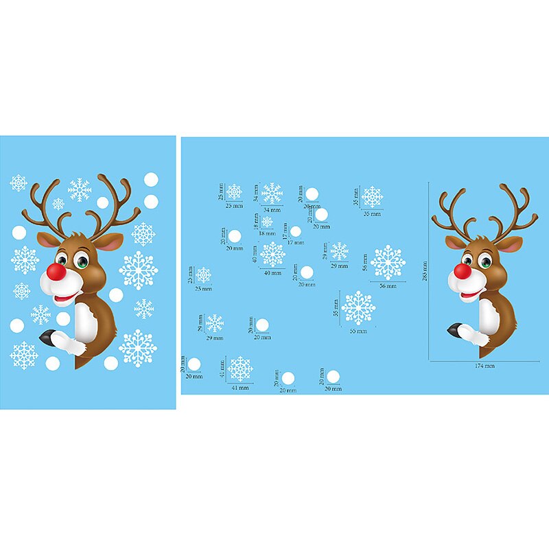 Christmas Removable PVC Static Sticker Santa Elk W... – Grandado