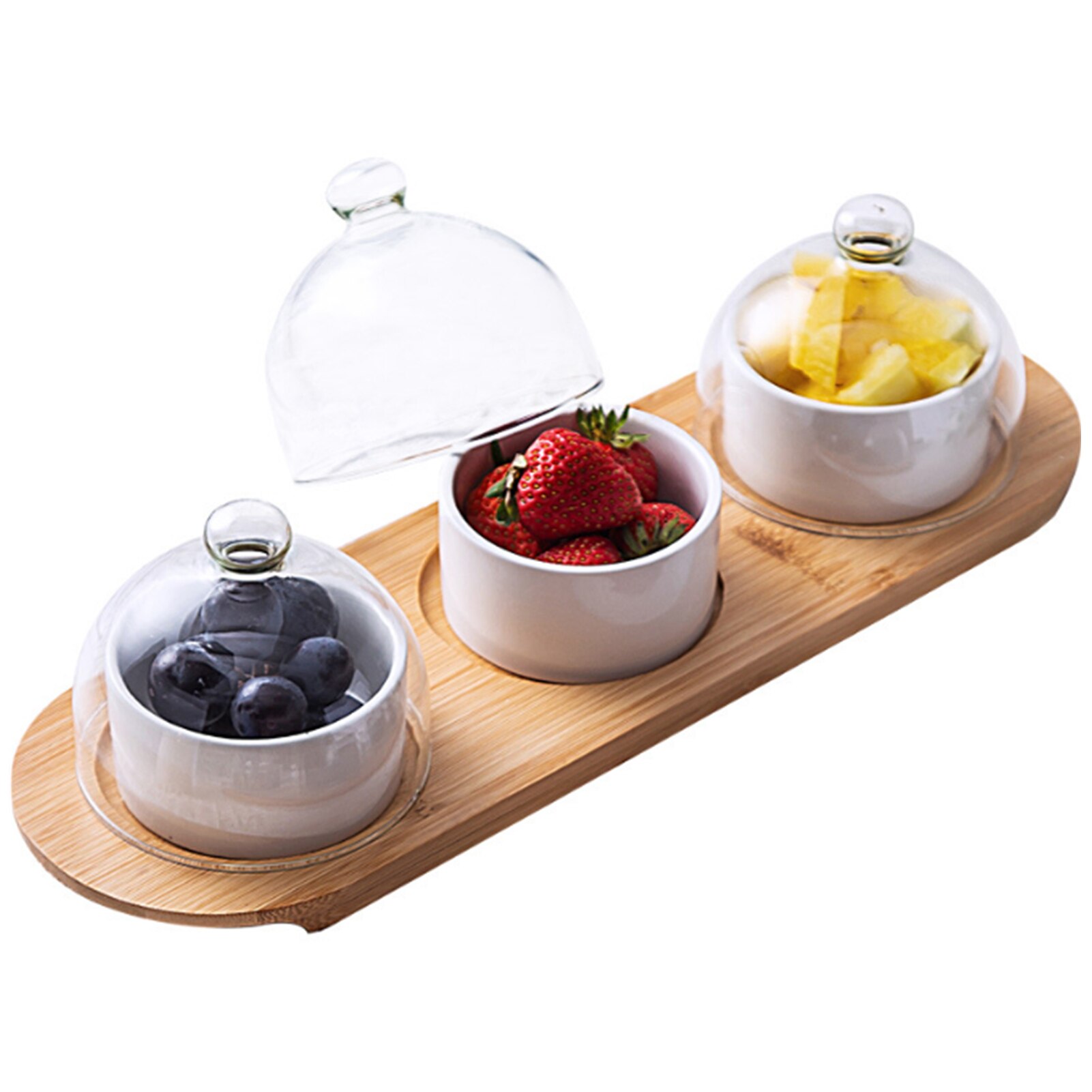3pcs Ceramic Baking Cake Bowl Set With Glass Lid W... – Grandado