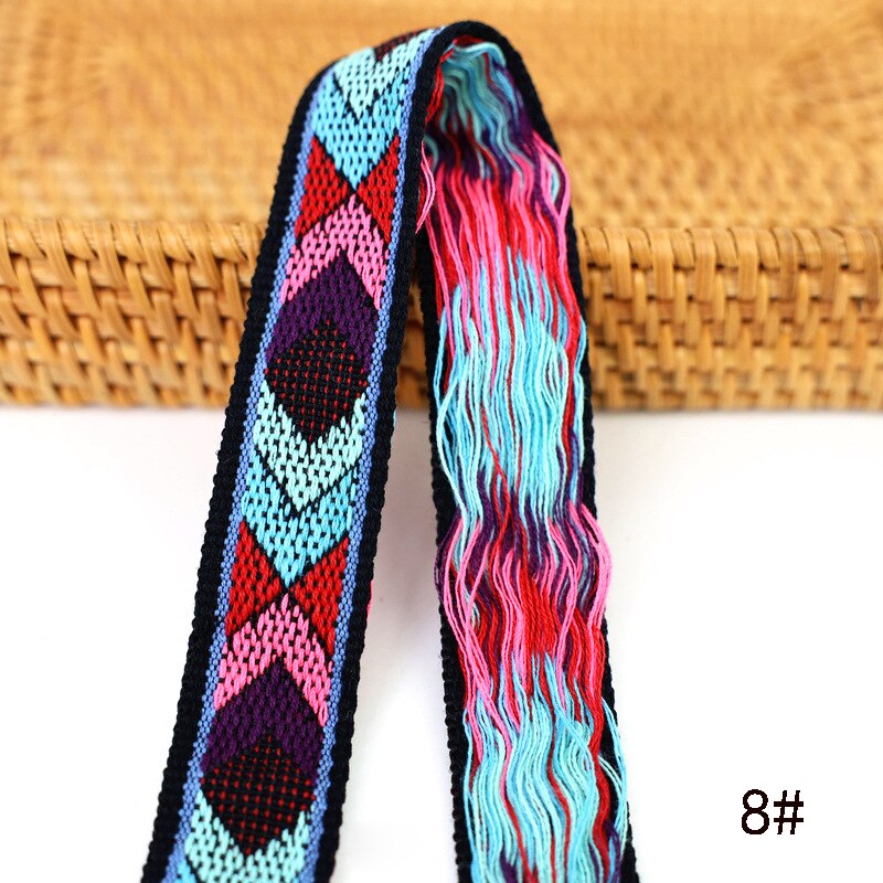 8 Colors Ethnic Jacquard Ribbon 30-33mm Geometric ... – Grandado