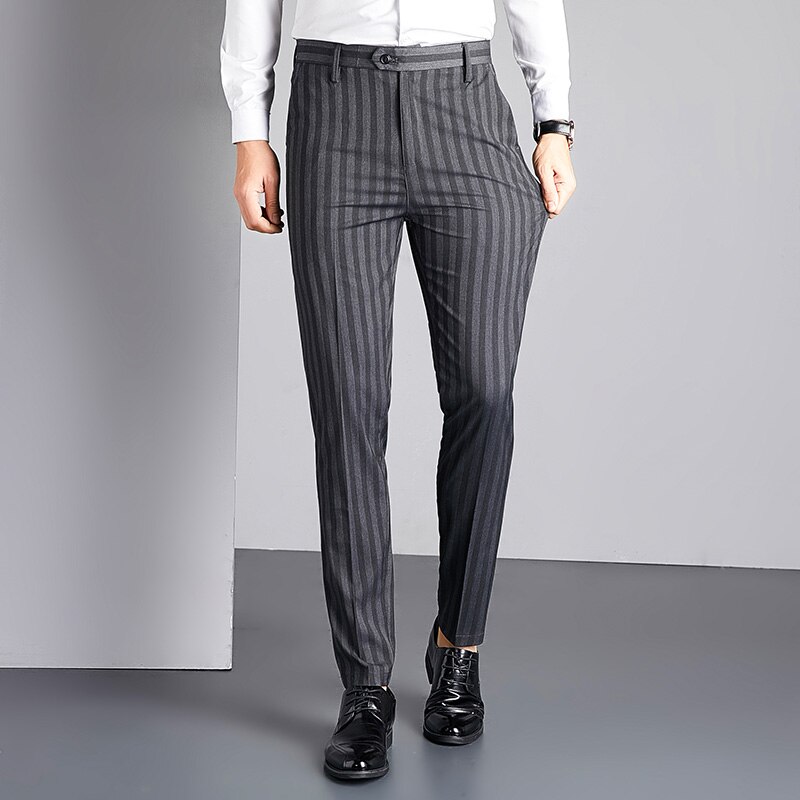 Suit Pants Mens Dress Pants Solid Color Straight S... – Grandado