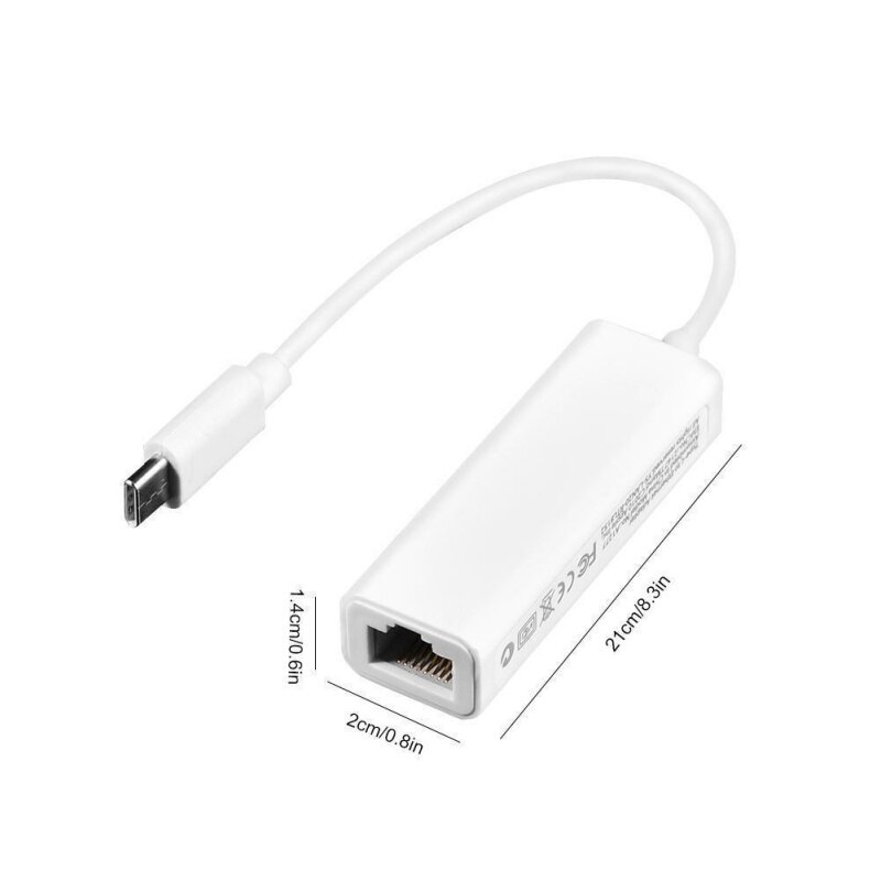 USB 3.1 Type-C Om RJ45 Adapter, Ondersteuning 100M... – Vicedeal