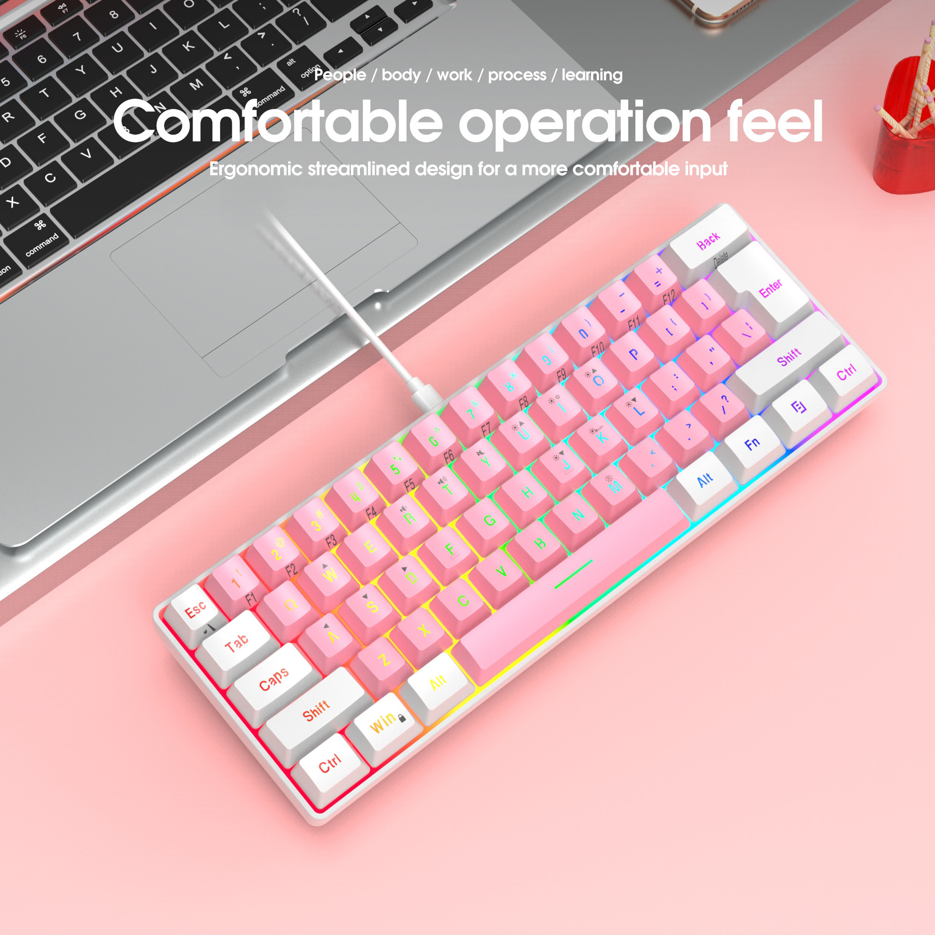 61Keys Wired Game Keyboard Multi-Color RGB Backlig... – Grandado