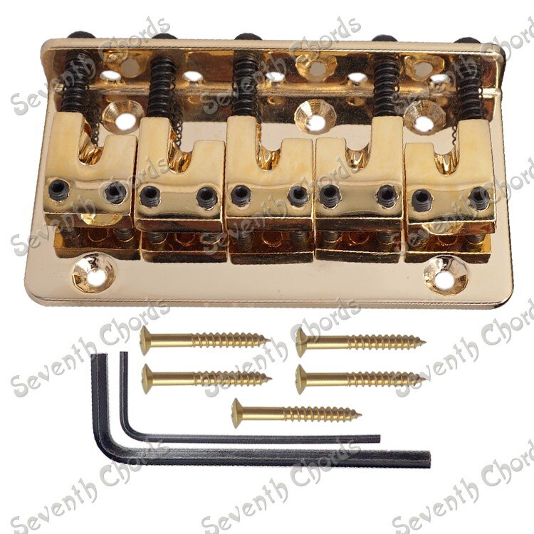 A Set Gold L-Shape 5 String Bass Guitar Bridge / B... – Grandado