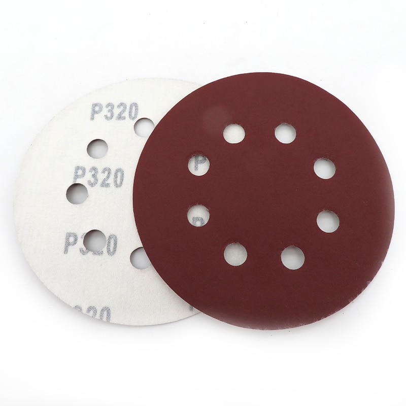 80 stk. 125mm 8 huller slibeskive runde røde sandp... – Grandado