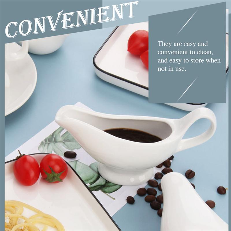 2Pcs Pure White Boat-Shaped Sauce Pot Ceramics Gra... – Grandado