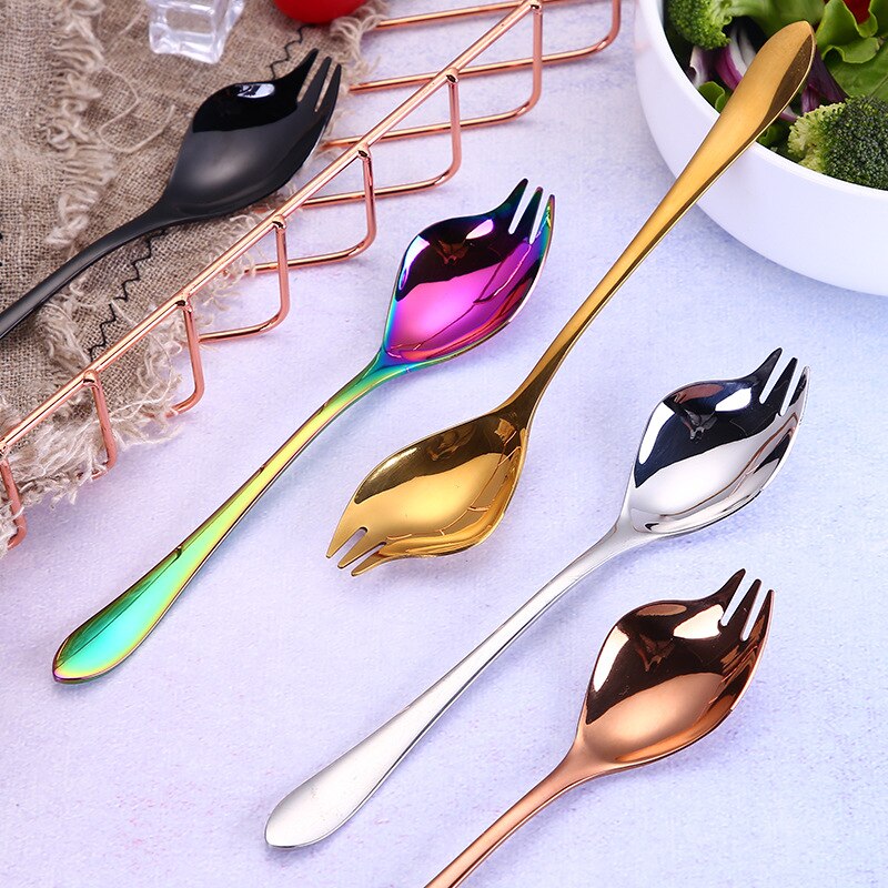 BalleenShiny Edelstahl Bunte Spork Salat Gabeln Mu... – Vicedeal