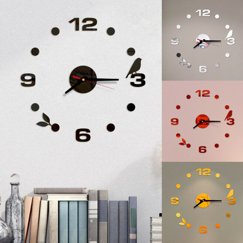 Modern DIY 3D Large Number Wall Clock Mirror Big N... – Grandado