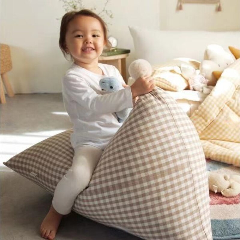 INS Baby Hair Ball Bean Bag Sofa Nap Plaid Cute La... – Grandado