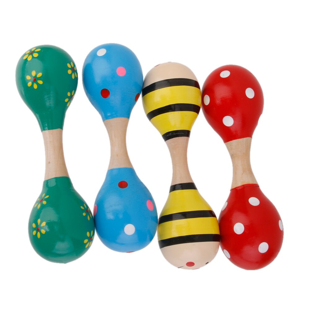 1pc Kids Wooden Maraca Random Color 15cm – Grandado