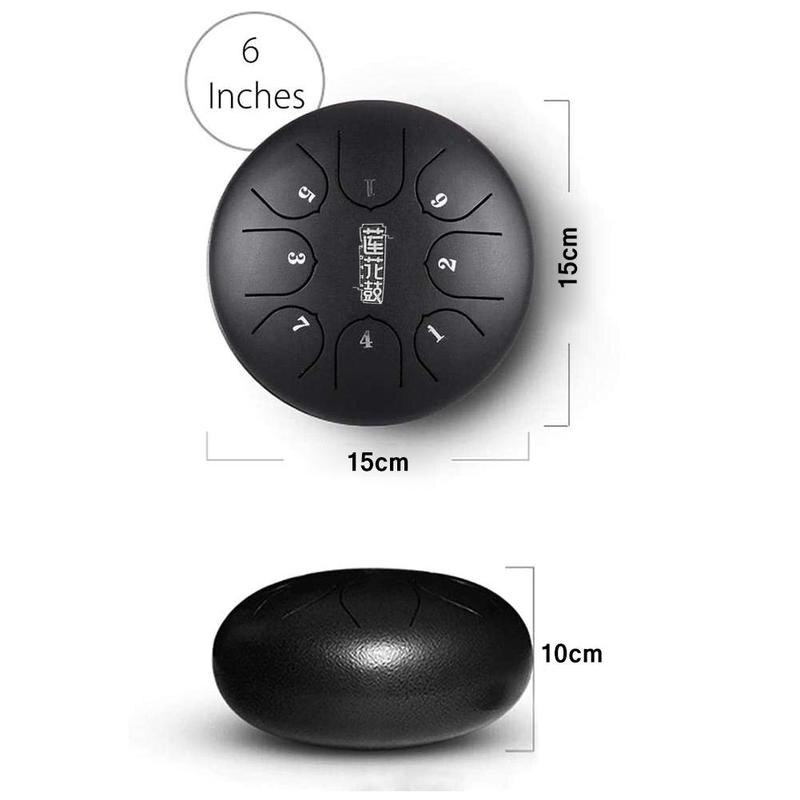 6 Inch Mini Drum 8 Tone Steel Tongue Drum Percussi... – Vicedeal