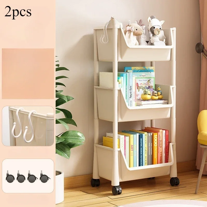 Mobile Storage Rack Trolley Bookshelf Organizer wi... – Grandado