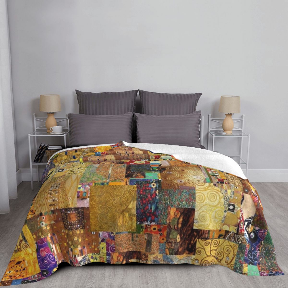 Gustav Klimt Blankets Velvet Summer Plaid Multi-fu... – Grandado