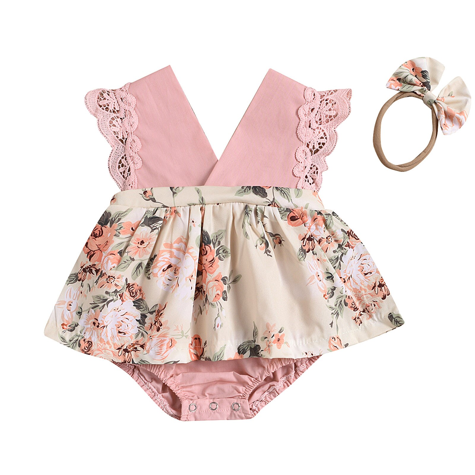 #56 Peuter Baby Meisjes V-hals Kleding Print Leuke... – Grandado