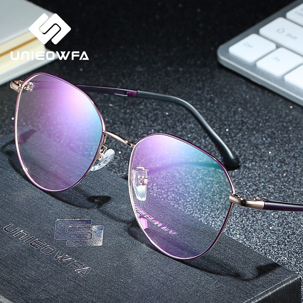 UNIEOWFA Retro Round Clear Optical Glasses Frame W... – Grandado