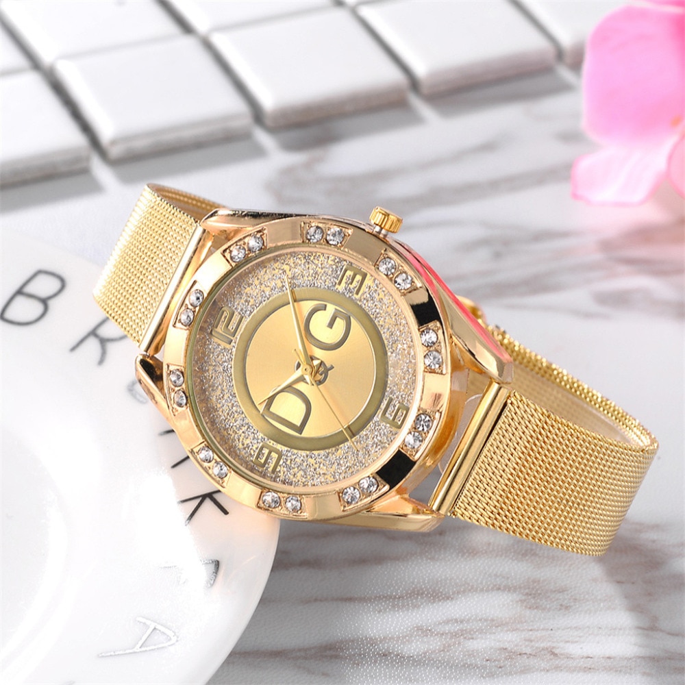 Light Luxury Girl Crystal Stainless Steel Analog Q... – Grandado