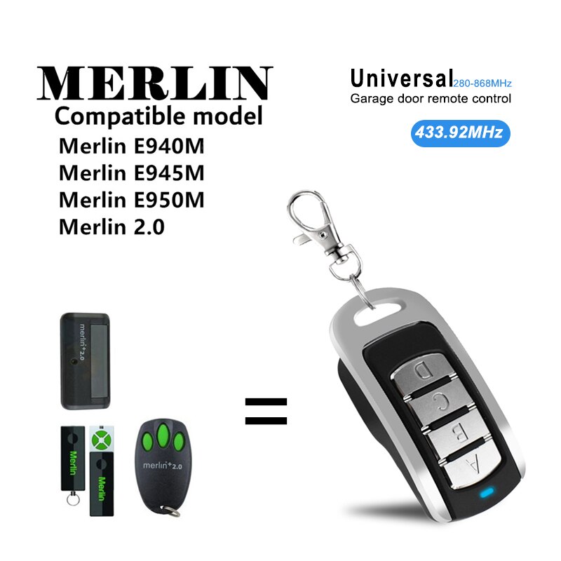 433.92MHz garage command for MERLIN 2.0 E940M E945... – Grandado