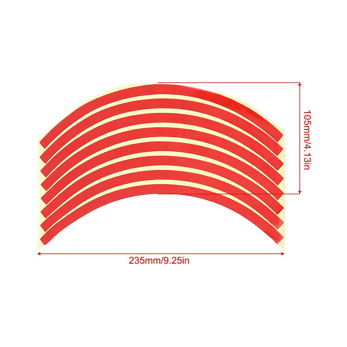 12 Inch Rood Strips Wiel Stickers Ring Sticker Aut... – Grandado