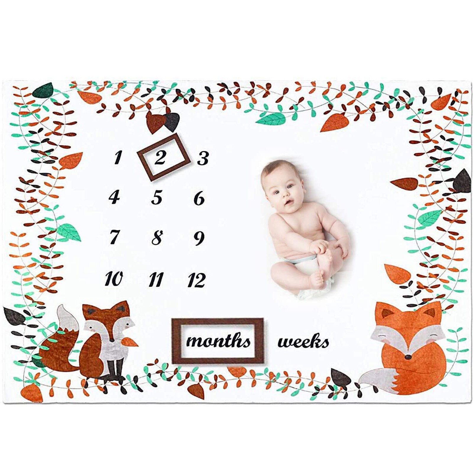 Cartoon Pattern Newborn Baby Milestone Photo Props... – Grandado