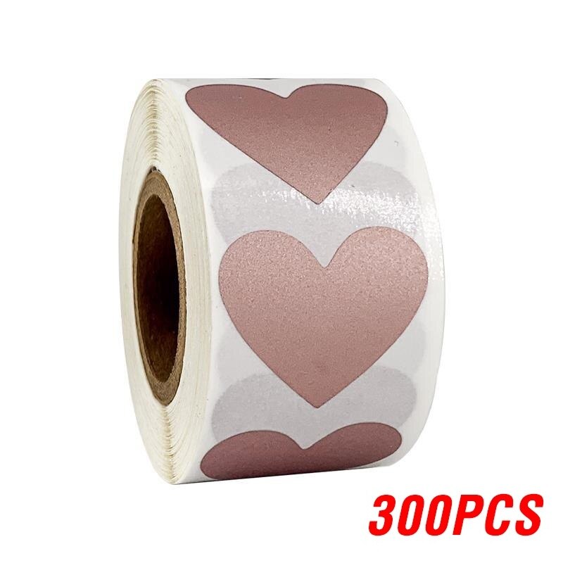 100-300pcs Heart Shape Labels Sticker 3 Colors Scr... – Grandado