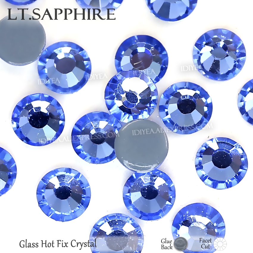Lt.Sapphire hotfix rhinestones for needlework clot... – Grandado