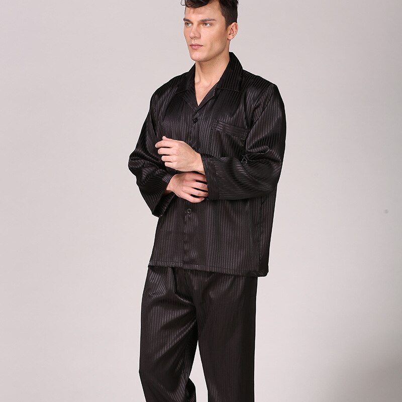 Red Black Striped Men's Sleepwear Vintage Paja... – Grandado