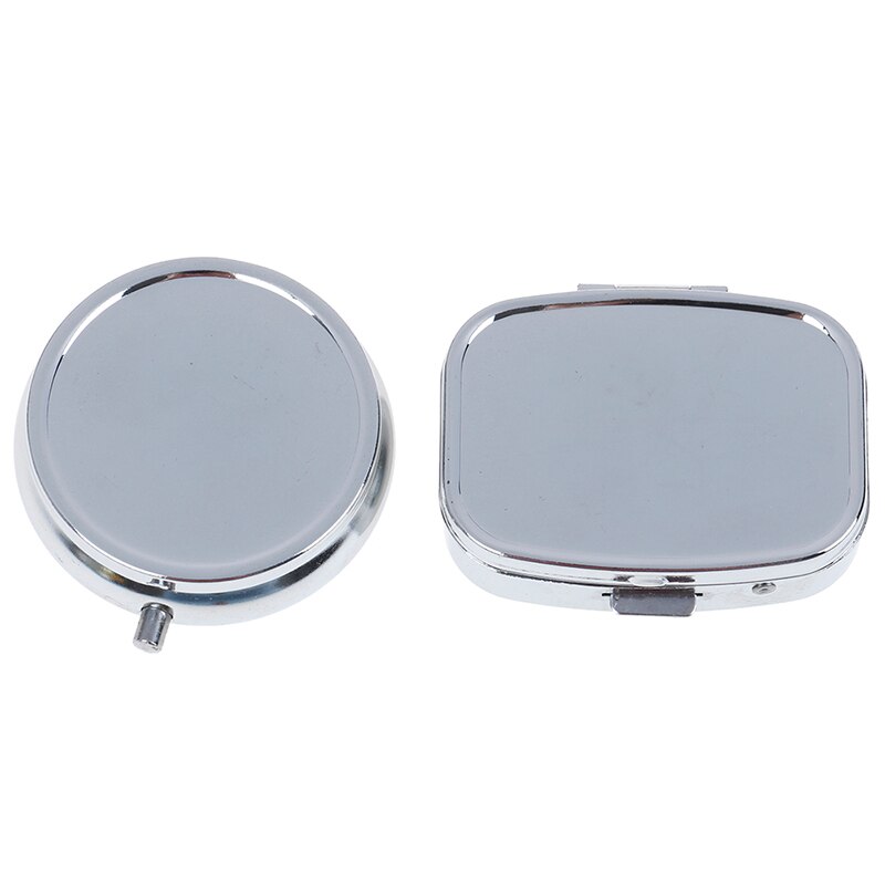 1pc Small Cases Metal Round Silver Tablet Pill Box... – Vicedeal
