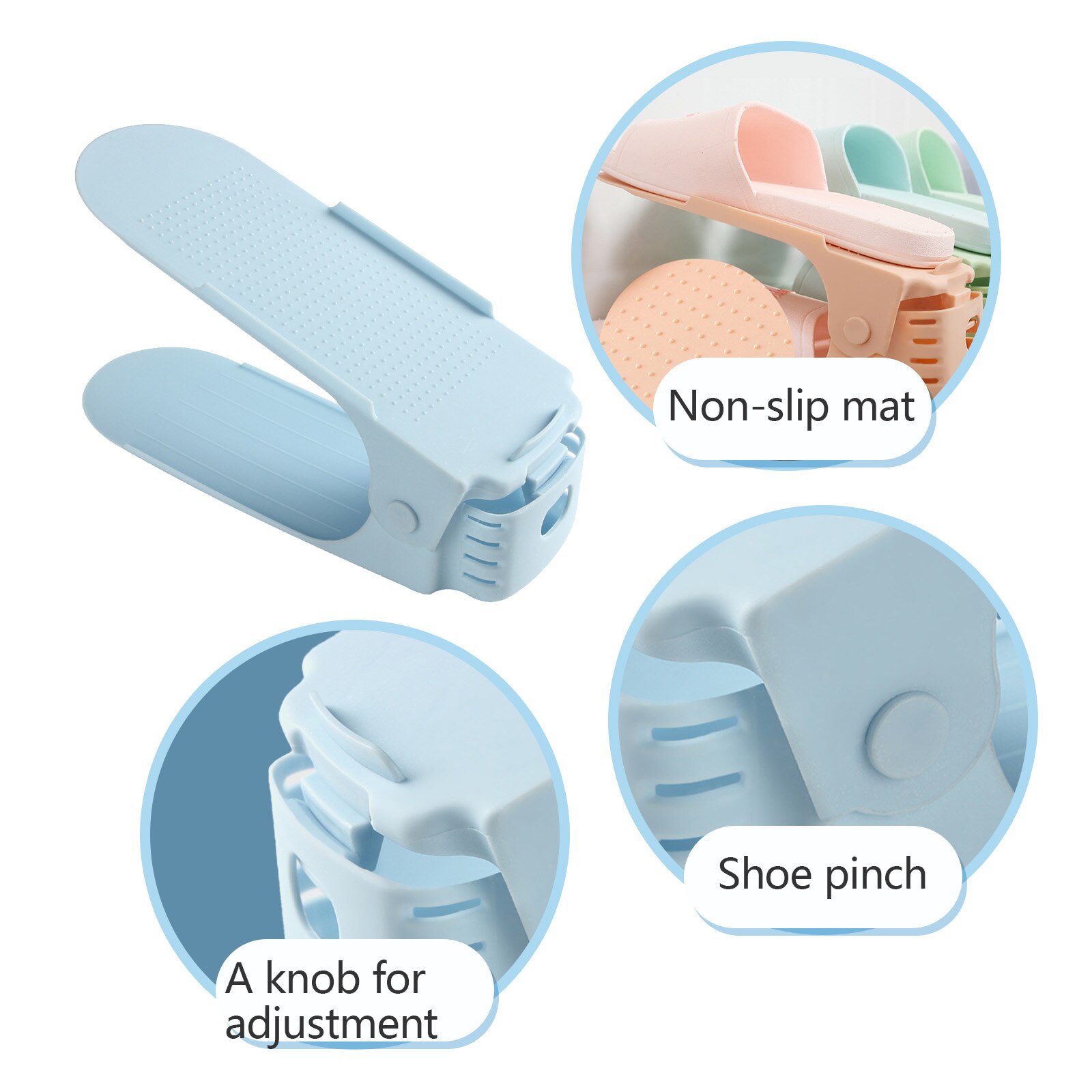 Shoes Slot Organizer Stacker Adjustable Double Dec... – Grandado