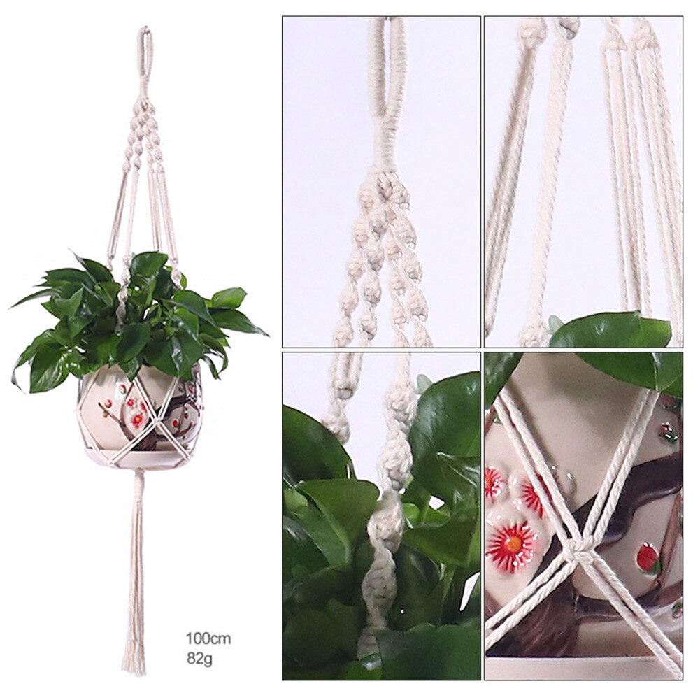 Plant Hanger Garden Hanging Basket Rope Flower Pot... – Vicedeal