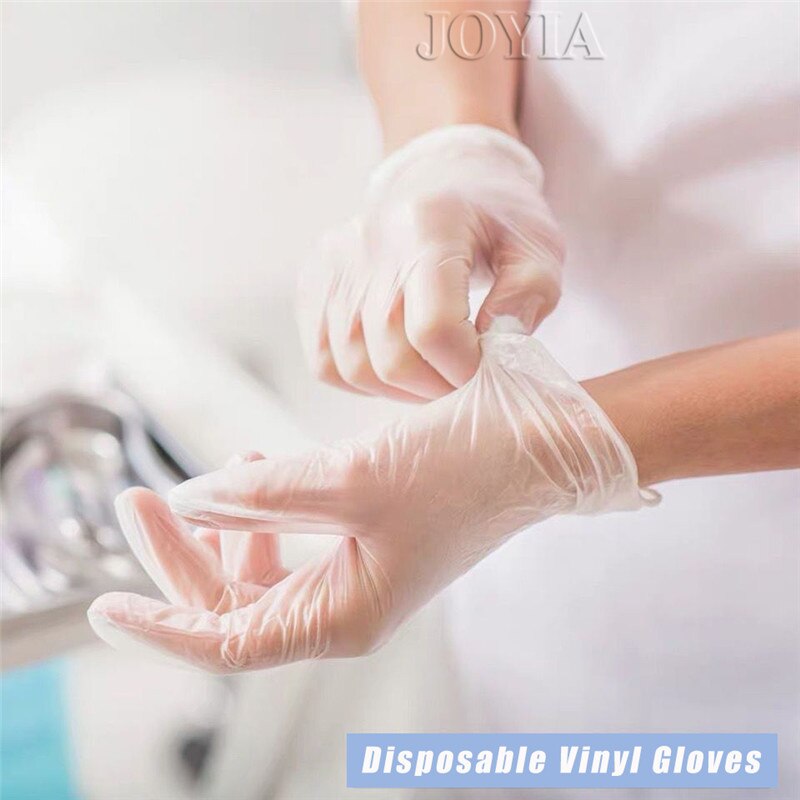 100 Pcs Disposable Powder-Free Vinyl Gloves Food S... – Grandado
