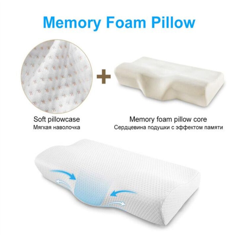 Orthopedic Memory Foam Pillow 50x30/60X35Cm Slow R... – Grandado
