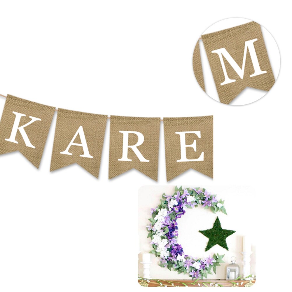 1pcs burlap banner Ramadan Eid Mubarak Banner Bunt... – Grandado