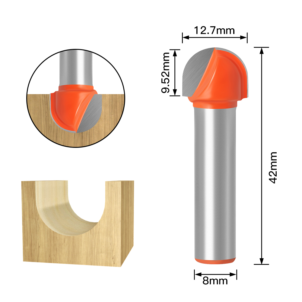 1pc 8mm Shank Ball Nose End Mill Round Nose Cove C... – Vicedeal