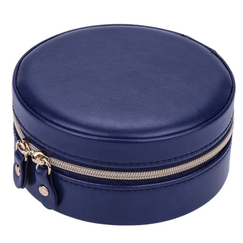 Protable Round Leather Jewelry Storage Box Earring... – Vicedeal