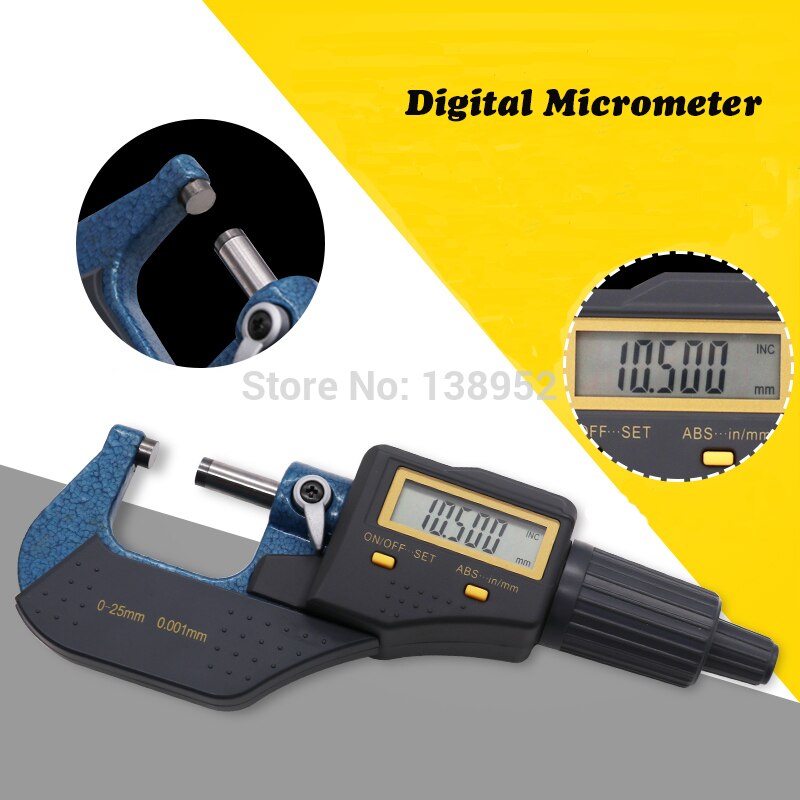 Digital Micrometer 0-25mm 0.001mm Micron Electroni... – Grandado