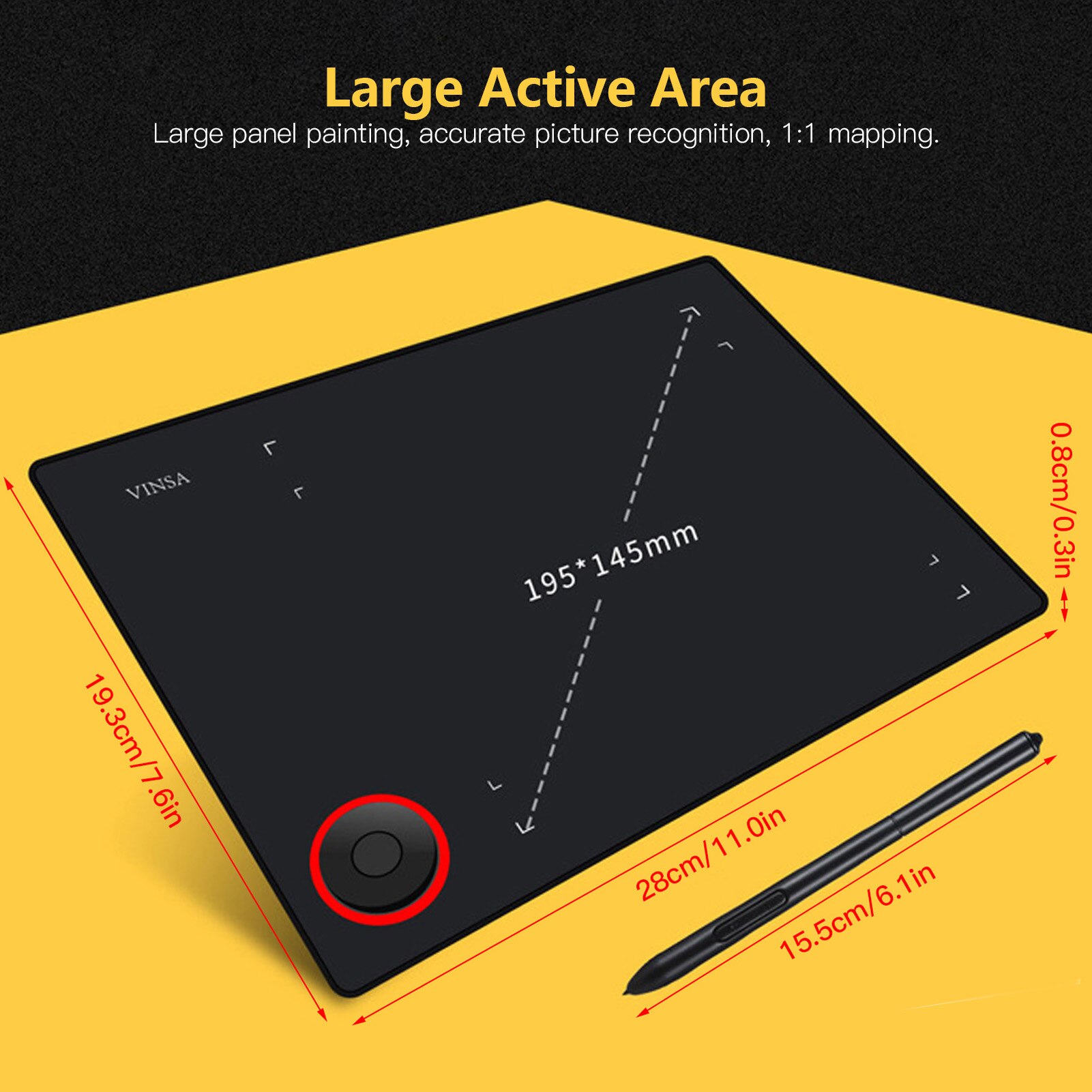 Graphics Drawing Tablet Writing Board 8192 Levels ... – Grandado