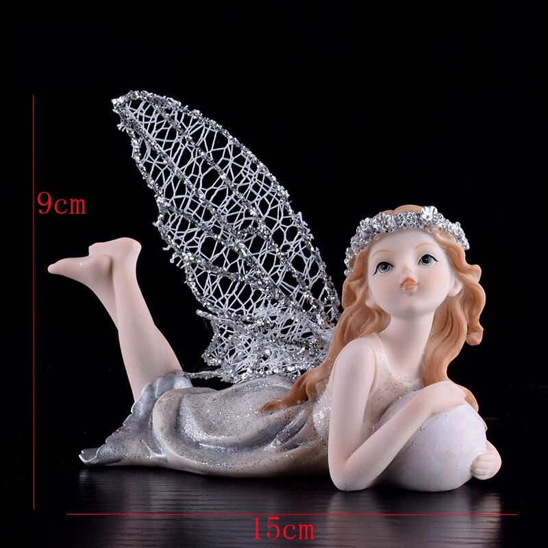 Butterfly Fairy Figures Girl Figurines Resin Table... – Grandado