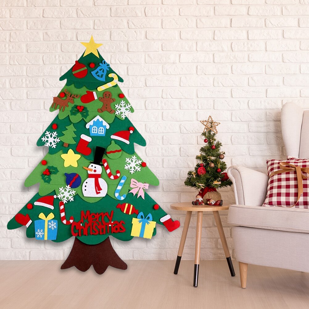 Christmas Tree Cartoon Pattern Sticker 3D DIY Felt... – Grandado