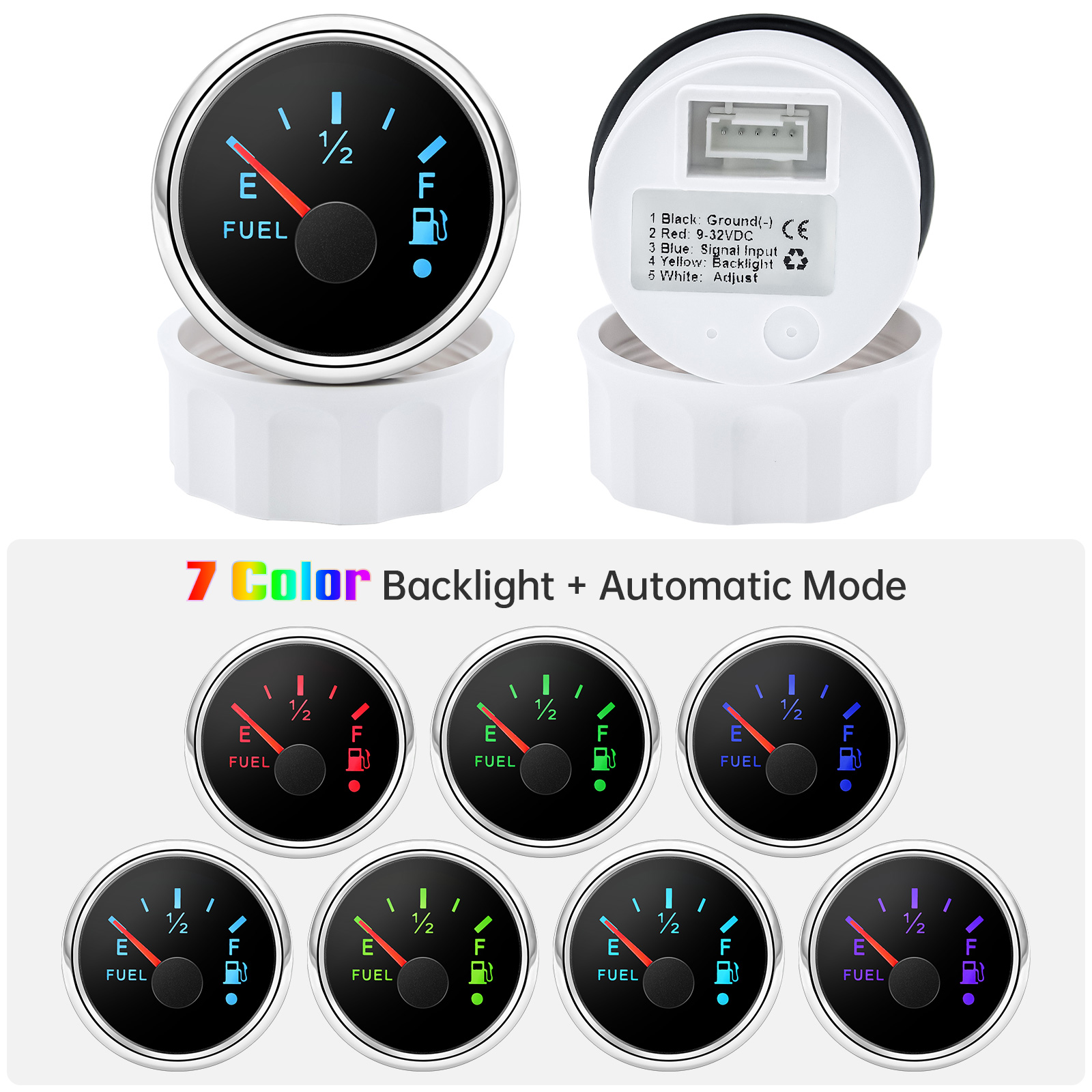 52mm LED Fuel Level Gauge + Fuel Float Level Senso... – Grandado