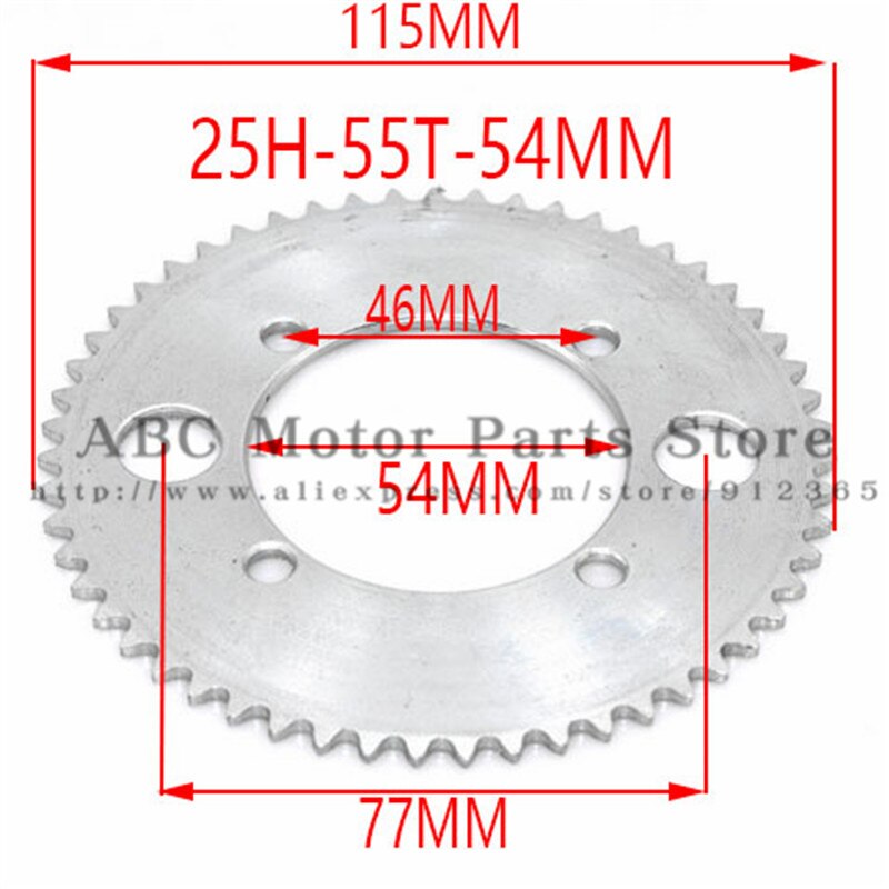 25H 55T 65T 68T 70T 80T 92T Tand 29/54/55mm Tandwi... – Vicedeal